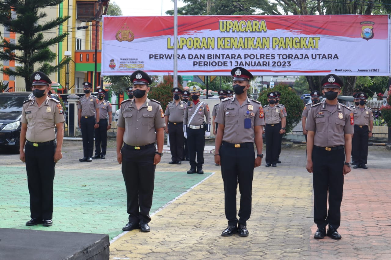 Polres Toraja Utara Gelar Upacara Korps Raport Kenaikan Pangkat 20